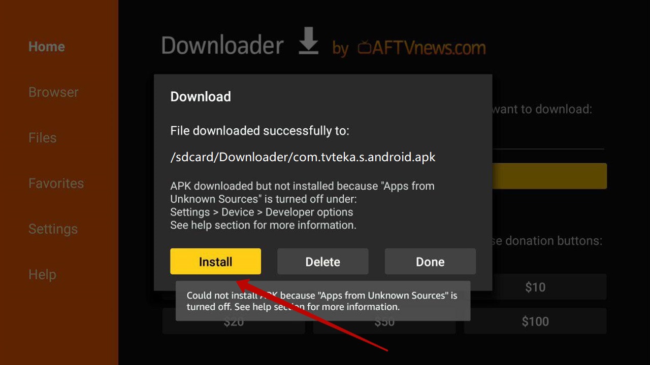 Instructions for installing TVteka on Amazon Fire TV with the old ...